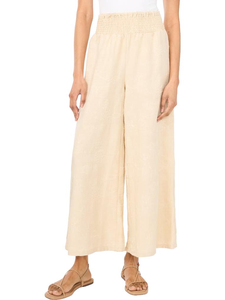 VINCE CAMUTO Smocked Waist Crop Wide Leg Pants